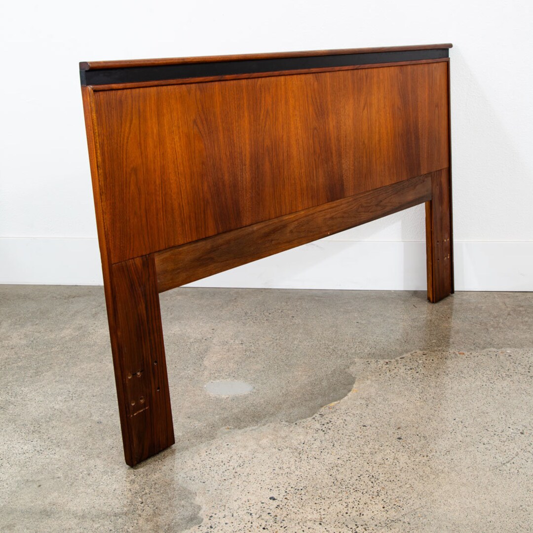 Mid Century Modern Headboard Queen Size Bed Frame Dillingham Walnut ...