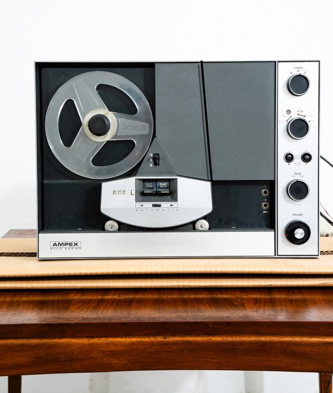 Vintage Reel to Reel Ampex 2070 Sides Stereo Tape Deck Hifi Cabinet ...