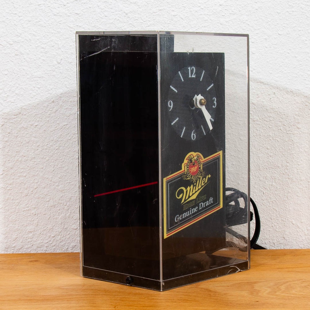Vintage Collectable Miller High Life Light up Desk Clock Tabletop Parts ...