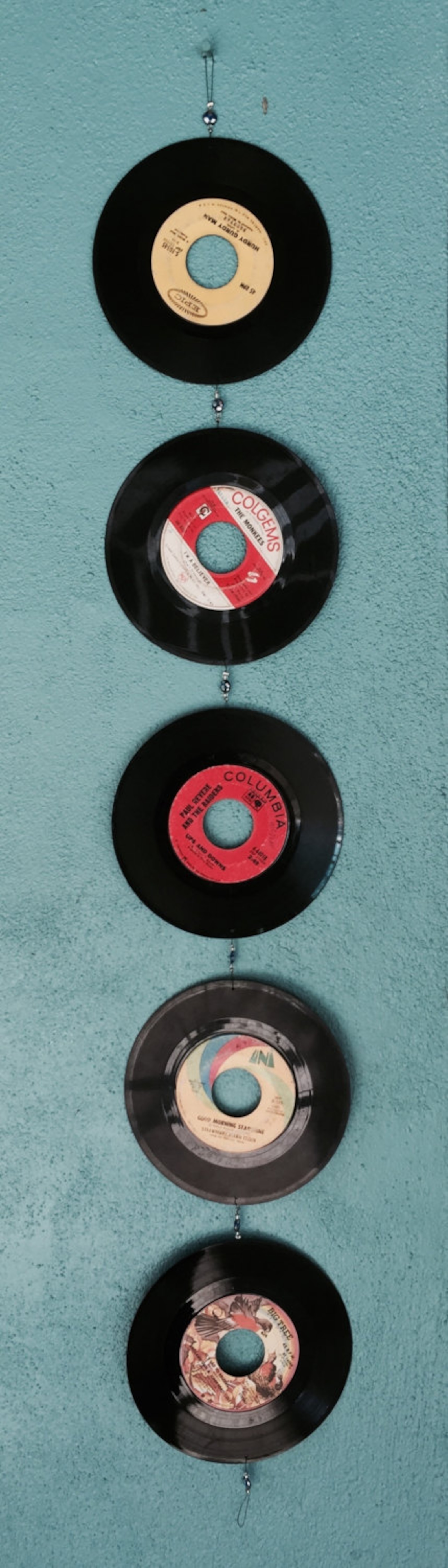 Vintage Record Wall Hanging/ Repurposed 6 Strands of 5 45 Records/wall ...