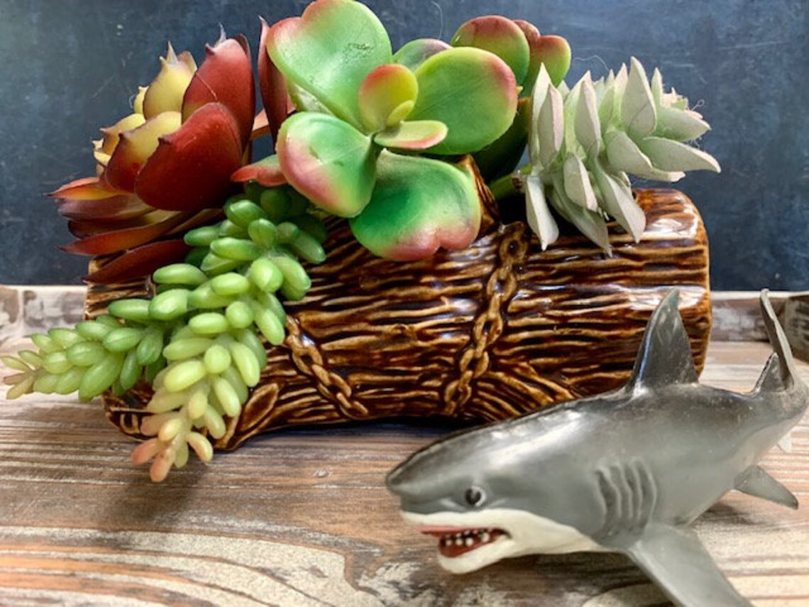 Real Mccoy Ceramic Log Planter/made in Usa/vintage Planter/perfect for ...