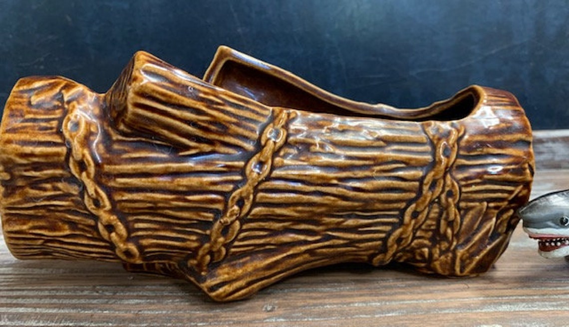 Real Mccoy Ceramic Log Planter/made in Usa/vintage Planter/perfect for ...