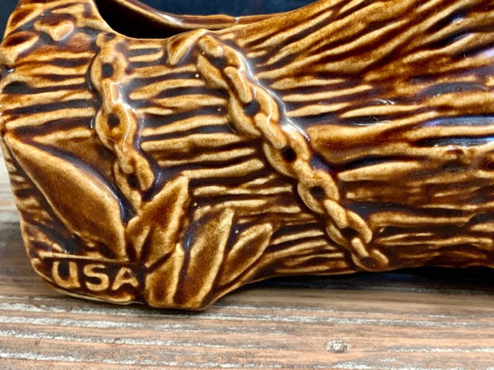 Real Mccoy Ceramic Log Planter/made in Usa/vintage Planter/perfect for ...