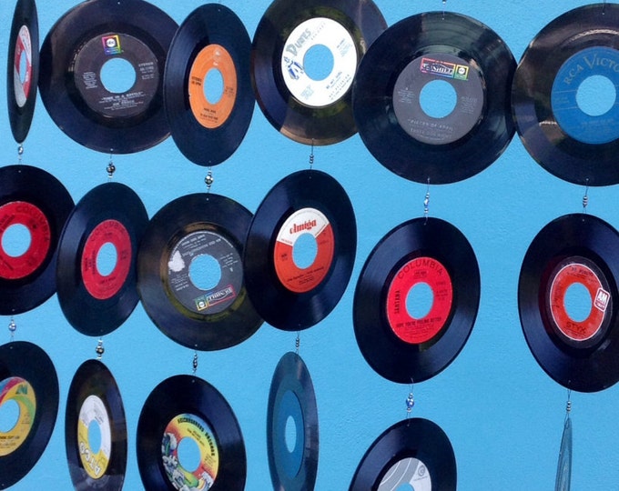 Vintage Record Wall Hanging/ Repurposed 6 Strands of 5 45 Records/wall ...