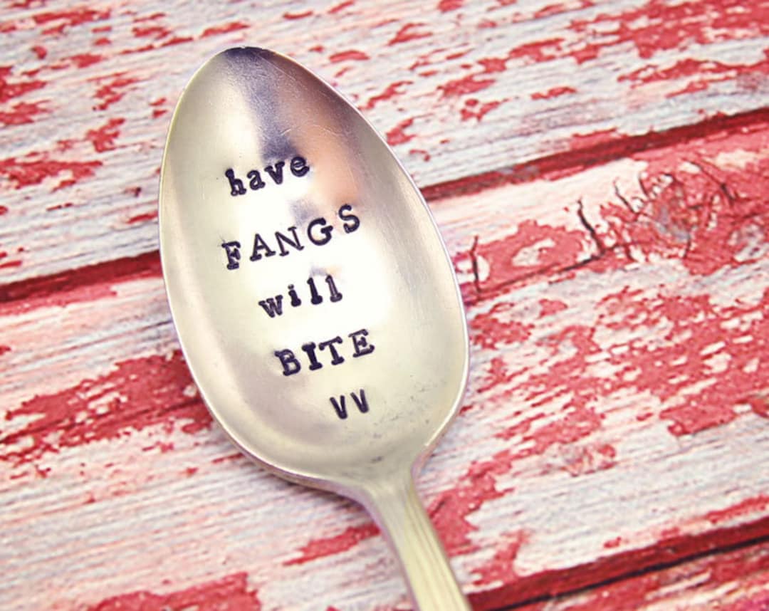 Vampire Halloween Spoon Stir Stick - Have FANGS Will BITE - Vintage ...