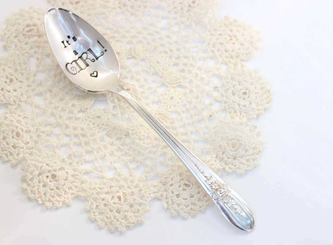 It's a GIRL Spoon - Handstamped Spoon - Pregnancy Baby Announcement ...
