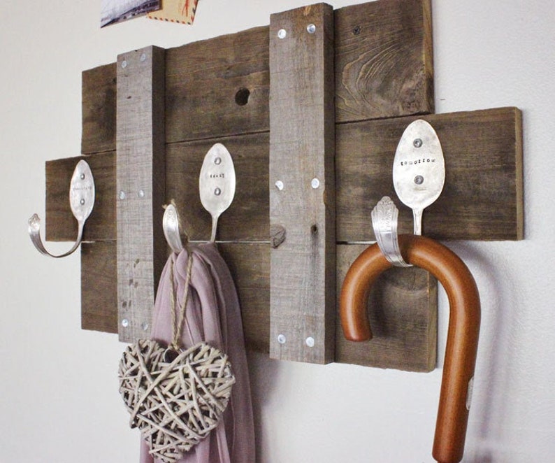 Large Spoon Wall Hooks Hook - Set of 3 4 5 - Hangers Curtain Tie Backs ...