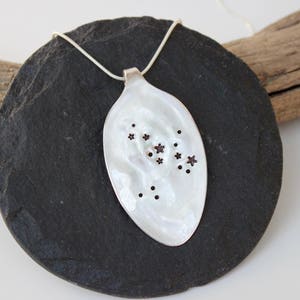 Zodiac Necklace - Custom Constellation - Silver Spoon Pendant - Vintage ...