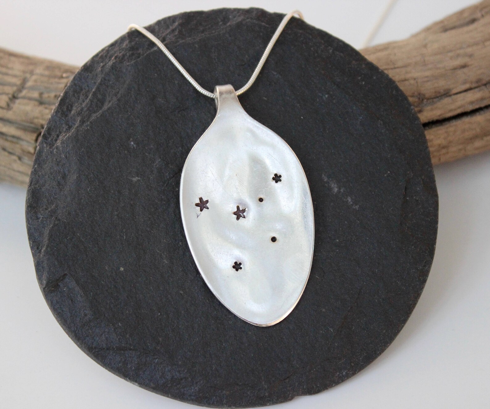 Zodiac Necklace Custom Constellation Silver Spoon Pendant - Etsy