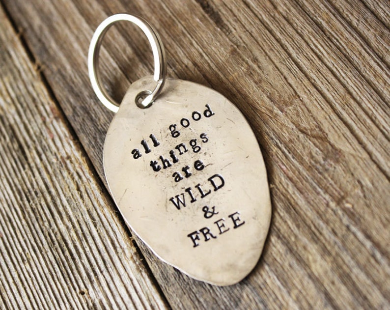 All Good Things are Wild and Free Keychain Vintage Silver | Etsy