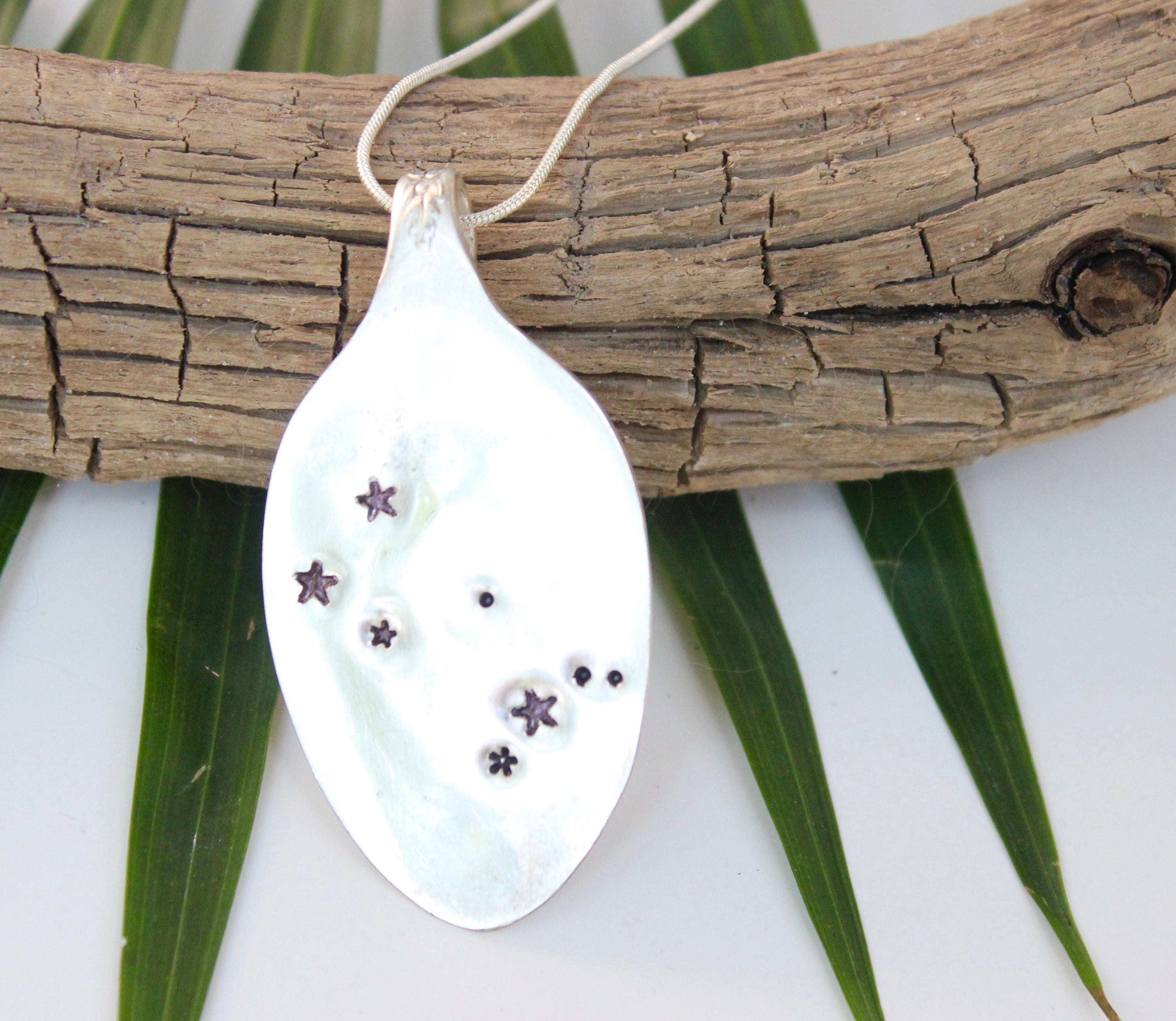 Zodiac Necklace Gemini Constellation Silver Spoon Pendant - Etsy