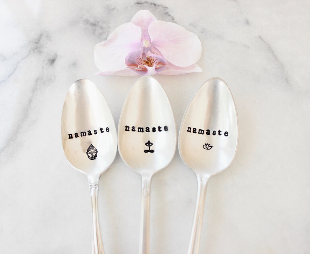 Hand Stamped 'namaste' Vintage Silver Spoon: Yoga Gift - Etsy