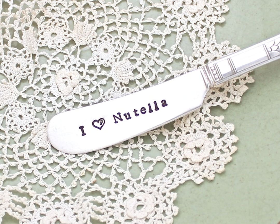 I Love Nutella Spreader Knife - Hand Stamped - Peanut Almond Nut Butter ...