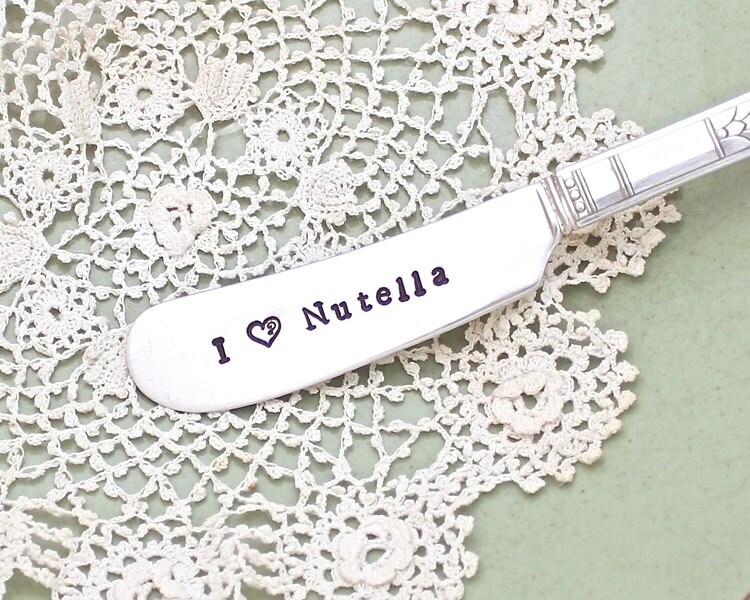 I Love Nutella Spreader Knife Hand Stamped Peanut Almond - Etsy
