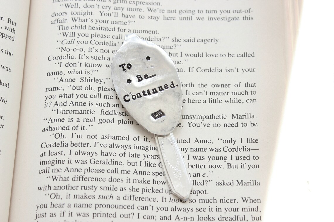 To Be Continued Bookmark Handstamped Spoon Book Lover | Etsy