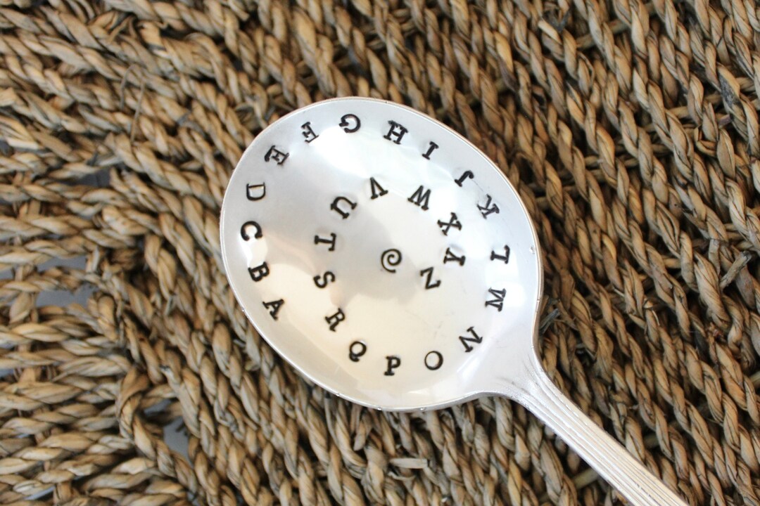 Alphabet Soup Spoon - Custom Hand Stamped Vintage Silverplate ...