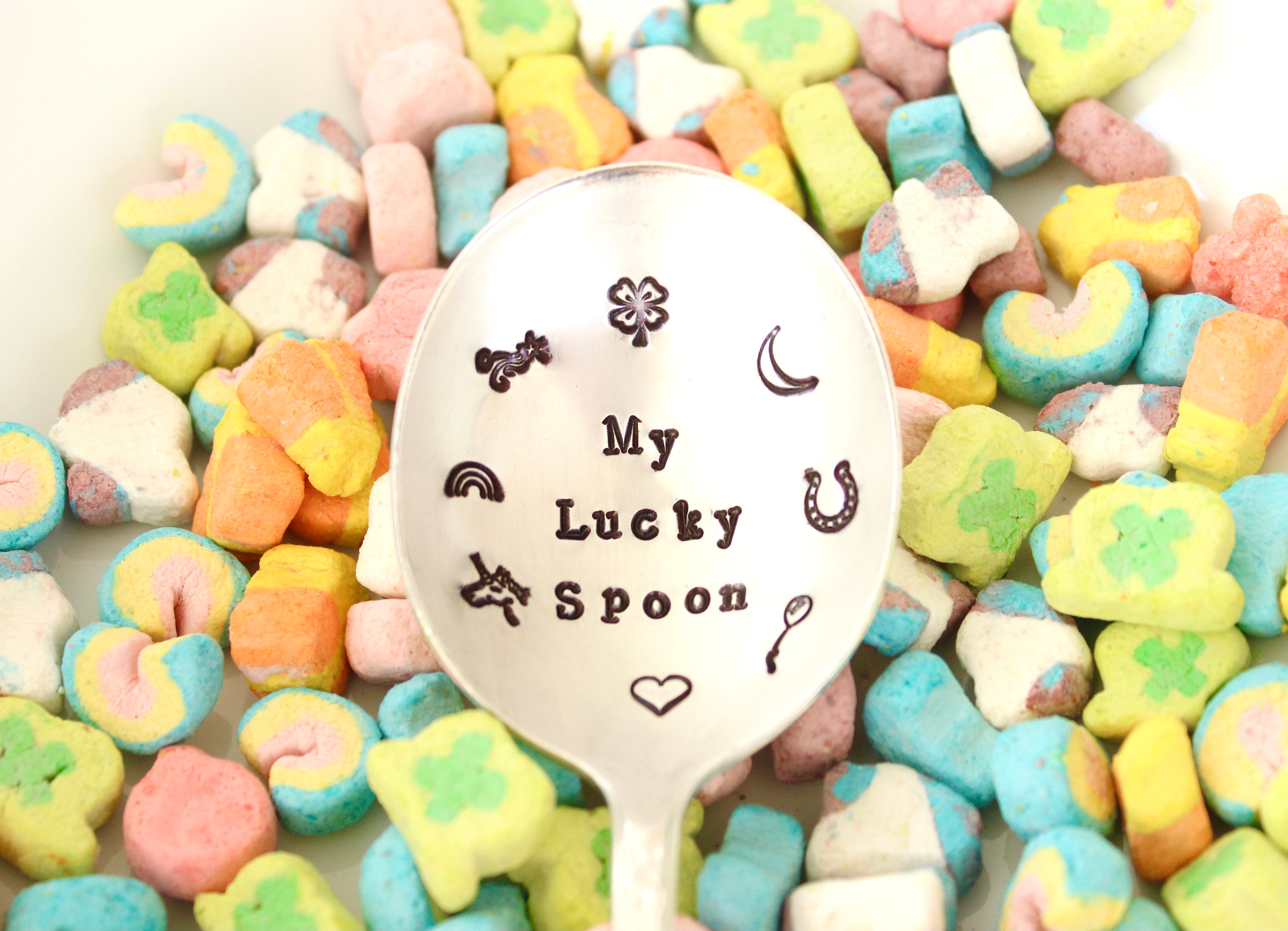 My Lucky Spoon - Hand Stamped Handstamped - Fun Message Cereal ...