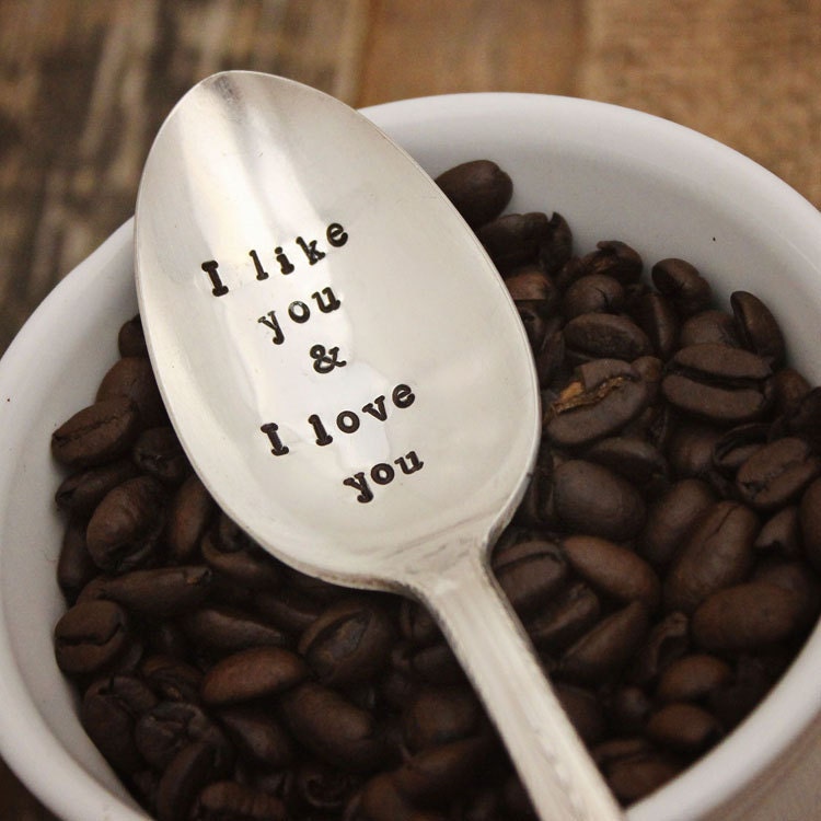 I Like You and I Love You Spoon Hand Stamped Handstamped - Etsy