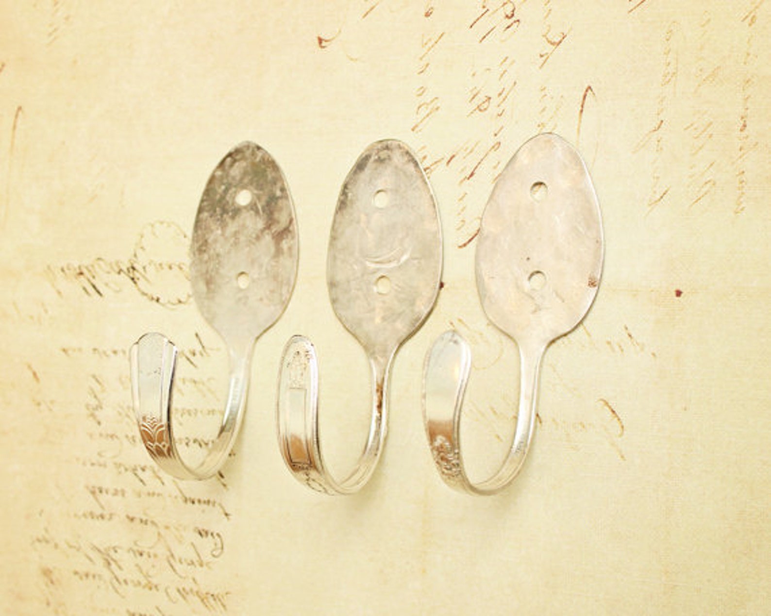Spoon Wall Hooks Hook Set of 3 Three Teaspoon Small - Etsy