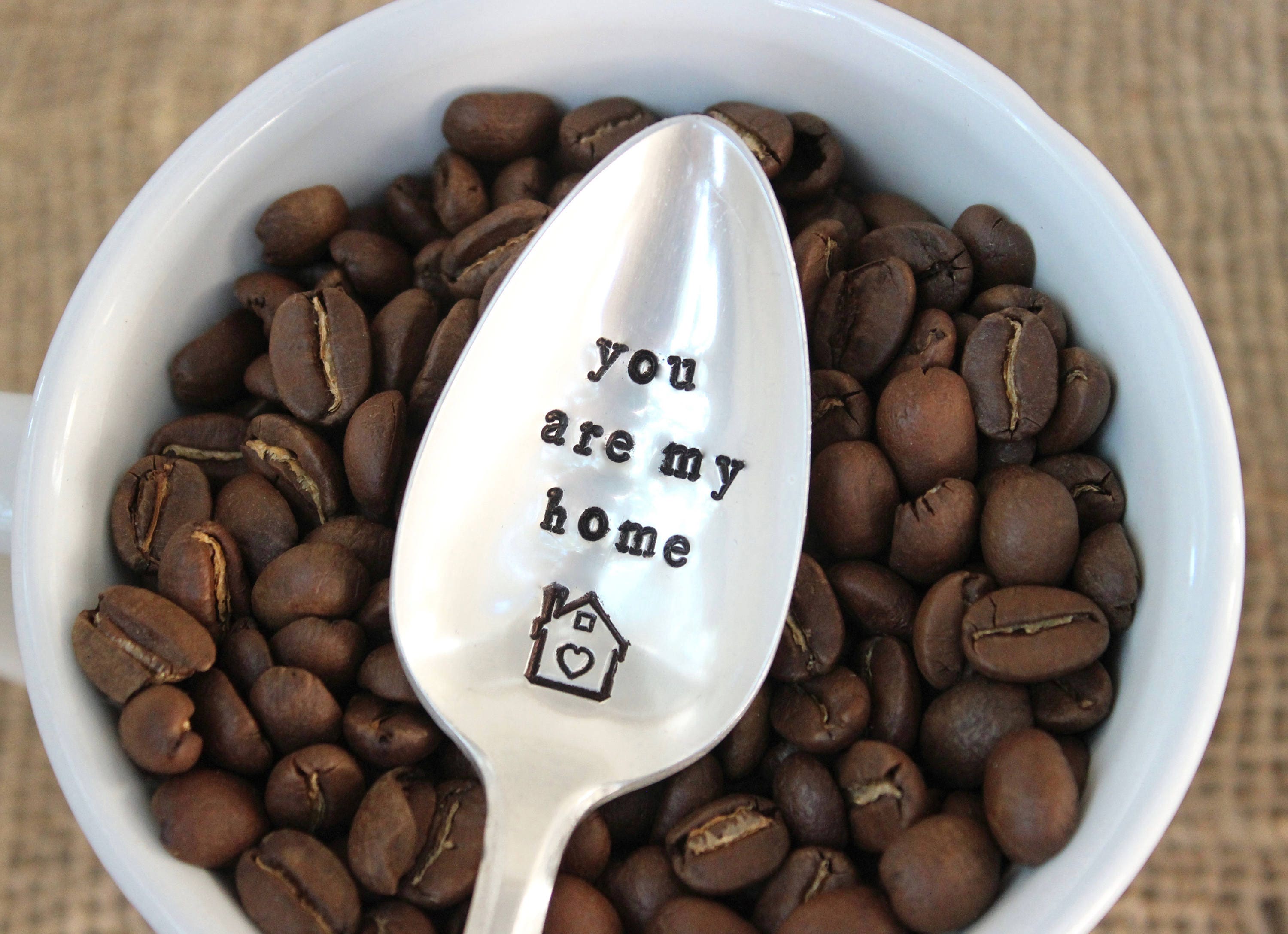 You Are My Home Spoon - Handstamped Spoon - Coffee Ice Cream Tea Soup ...