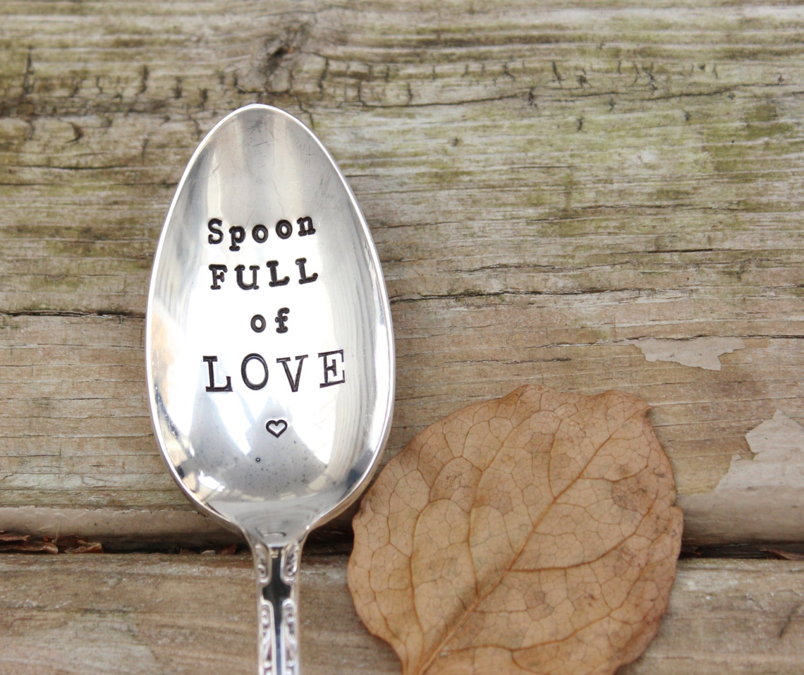 Hand Stamped Vintage Silver Plated Spoon - Spoon Full of Love - Etsy