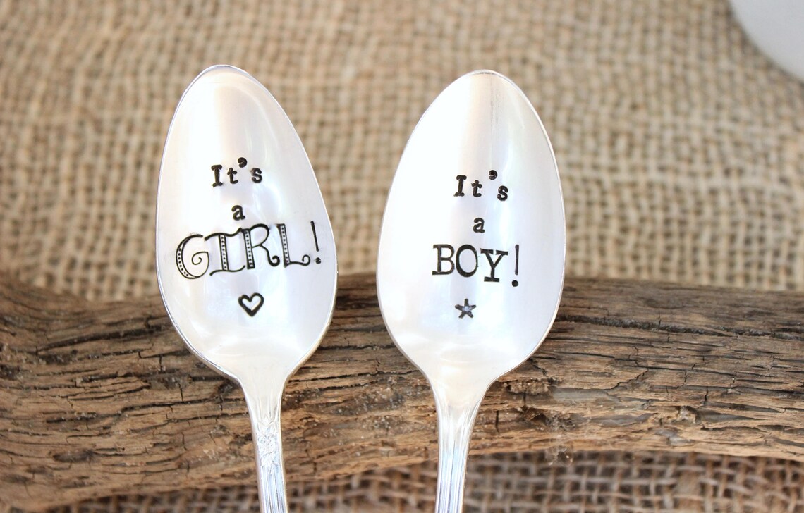 It's a GIRL Spoon - Handstamped Spoon - Pregnancy Baby Announcement ...