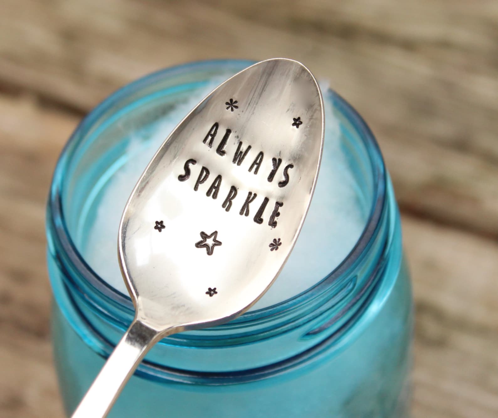 Always Sparkle Coffee Spoon - Message Spoon - Hand Stamped - Coffee Tea ...