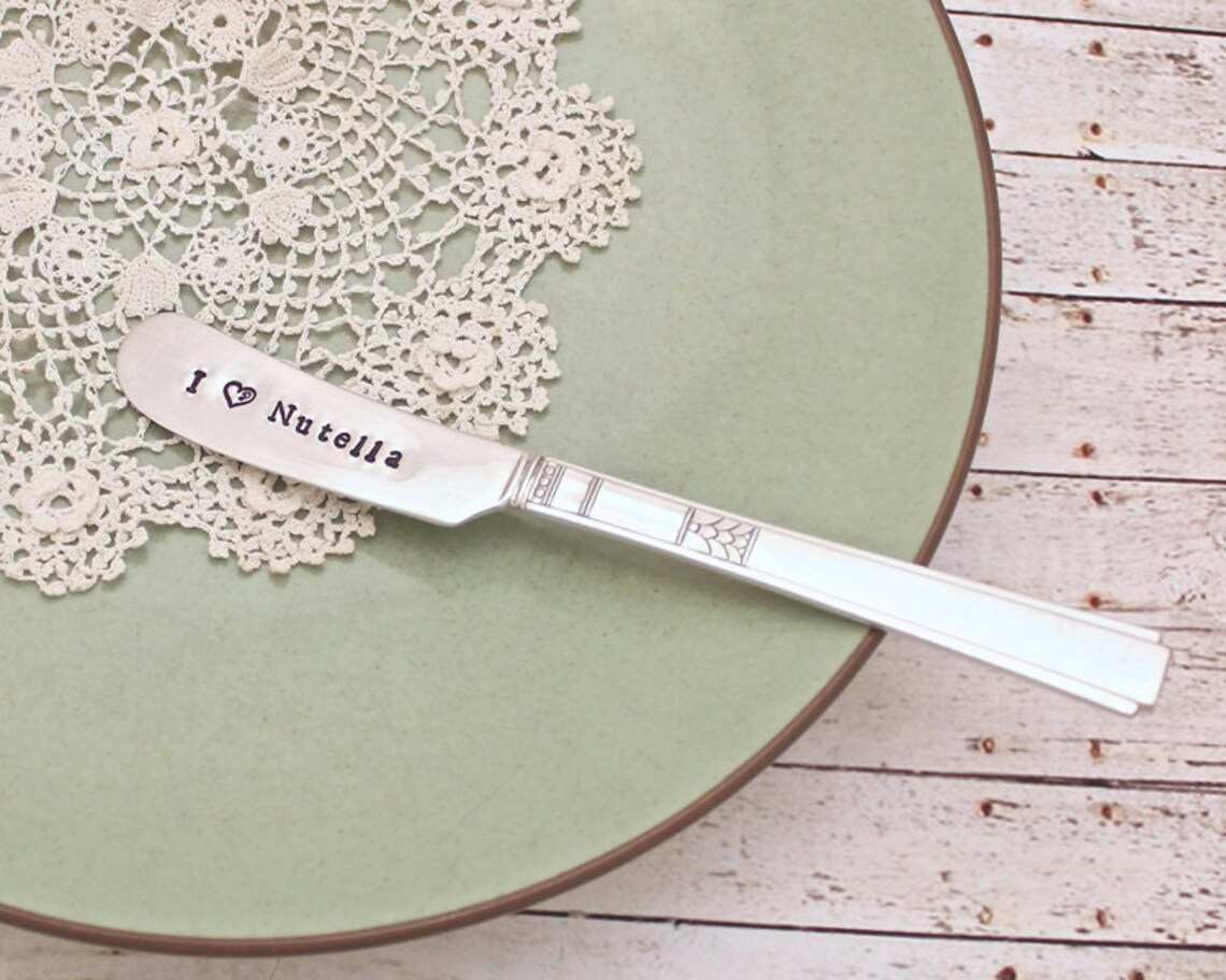 I Love Nutella Spreader Knife - Hand Stamped - Peanut Almond Nut Butter ...