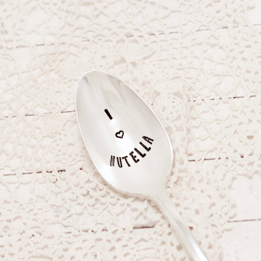 I Love Nutella Spoon - Hand Stamped - Vintage Silver Plated Silverware ...