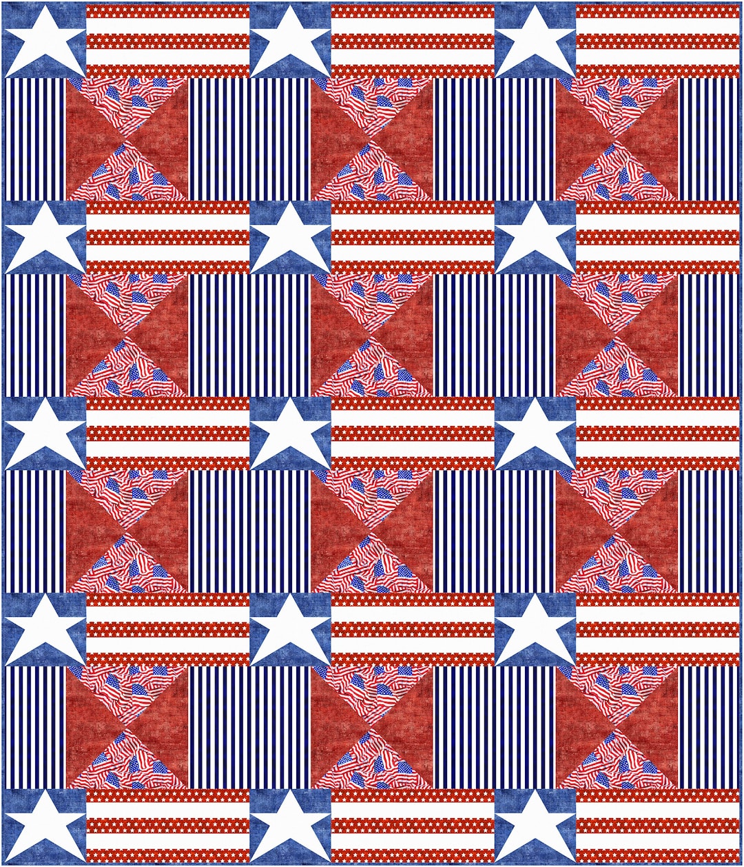 Stars and Bars Quilt PDF Pattern Download - Etsy