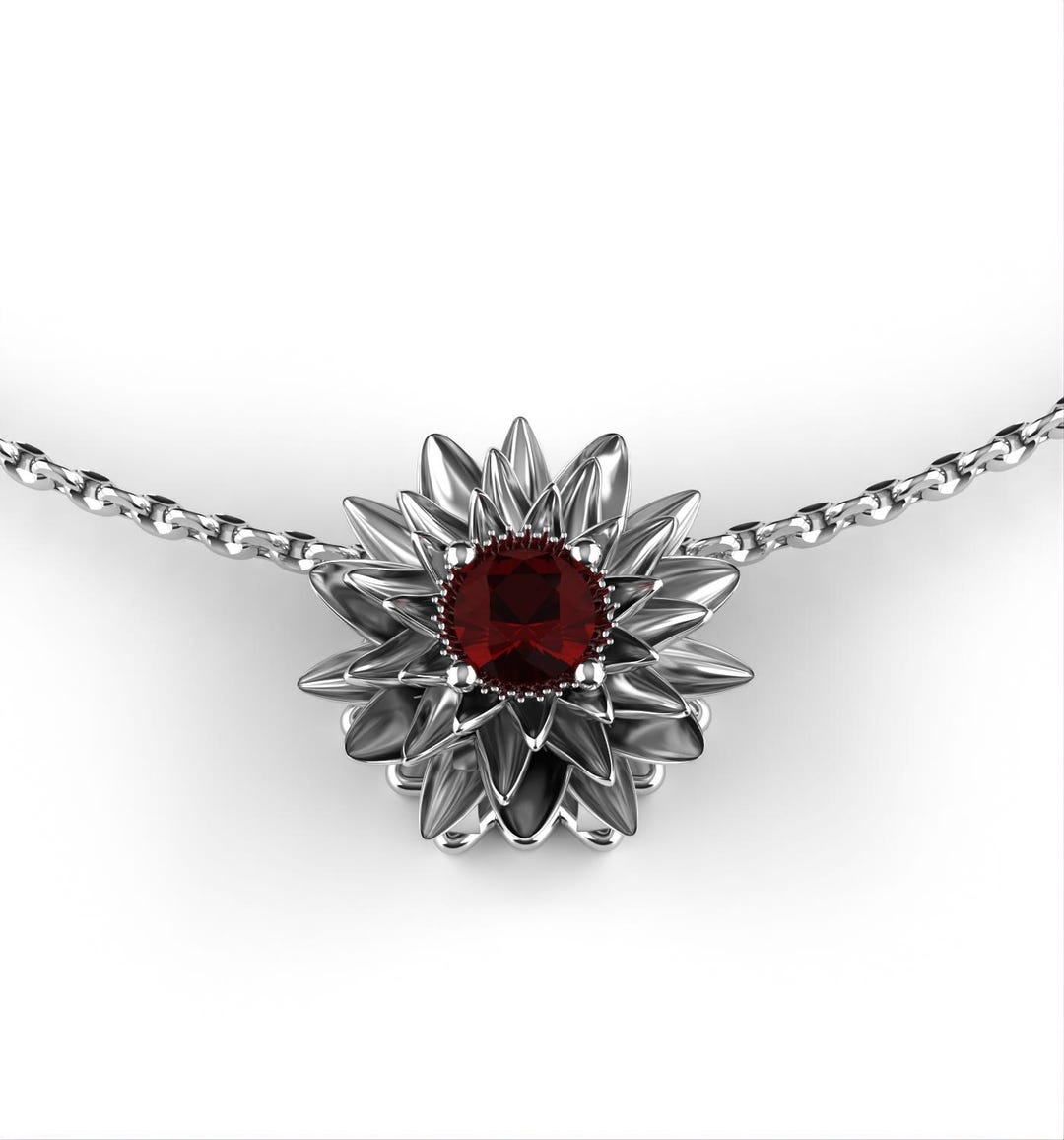 July-water Lily Birth Flower- Ruby Birth Stone - Etsy