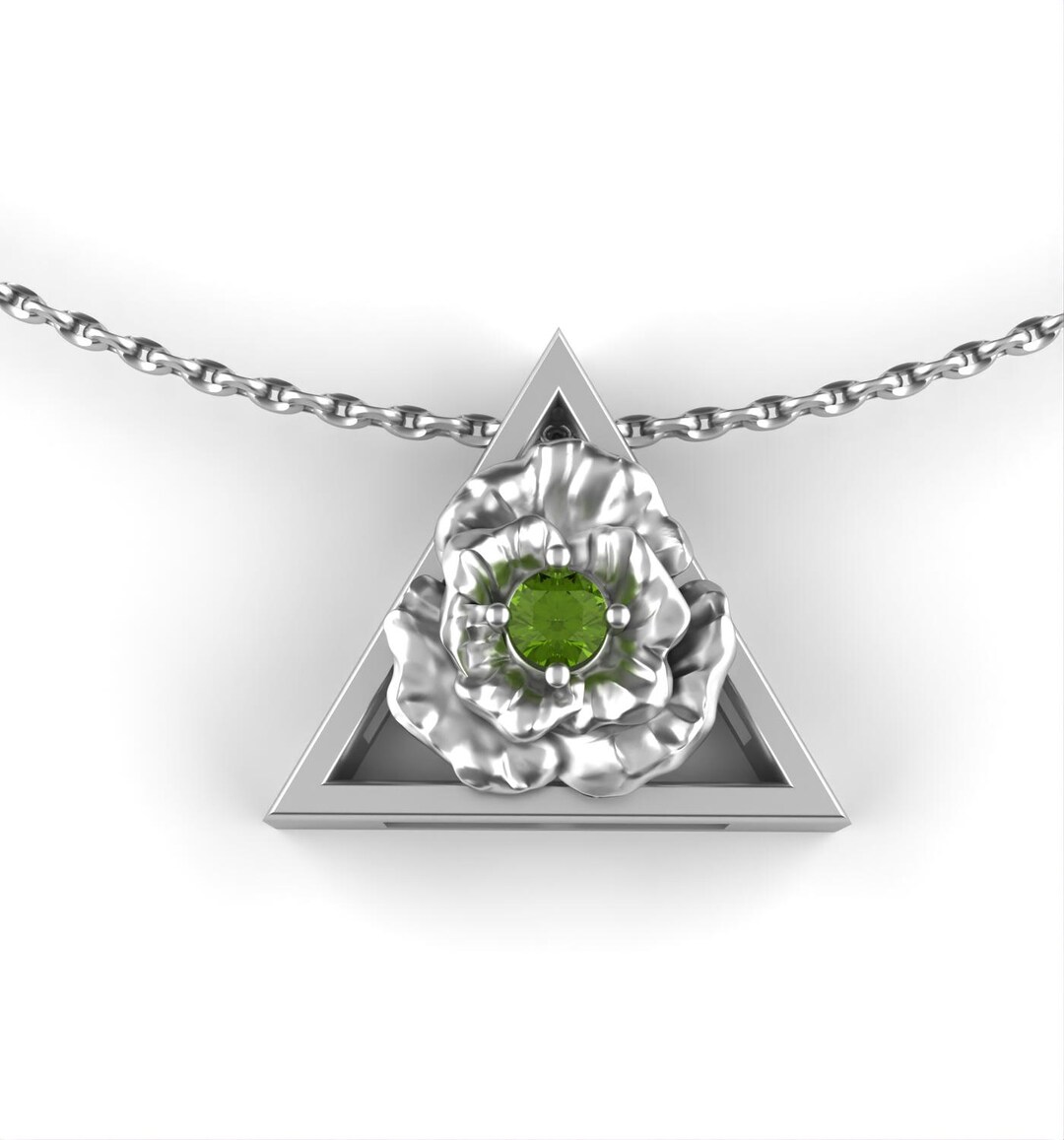 August-triangle Symbol - Poppy Birth Flower-peridot Birth Stone - Etsy