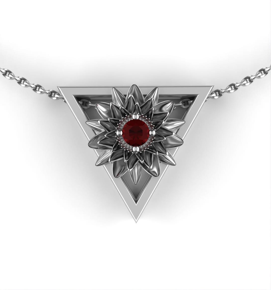 July - Water Lily Birth Flower - Ruby Birthstone - Etsy