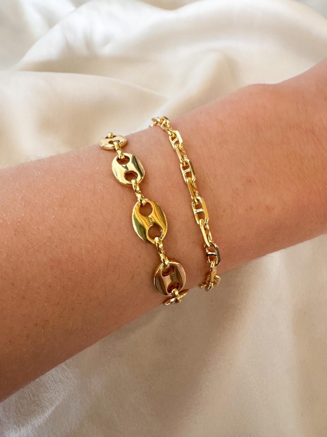 Dainty Gold Mariner Sailor Link Chain Bracelet & Necklace - Etsy