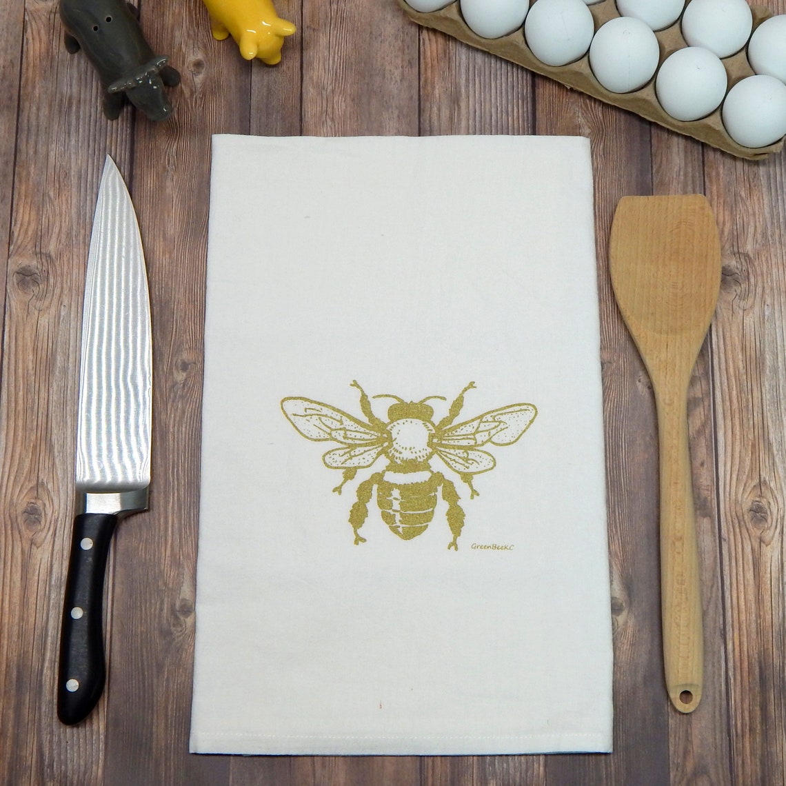 Bee Flour Sack Tea Towel Honey Bee Kitchen Towel - Etsy