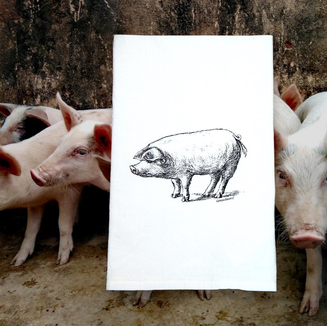 Pig Flour Sack Tea Towel - Etsy