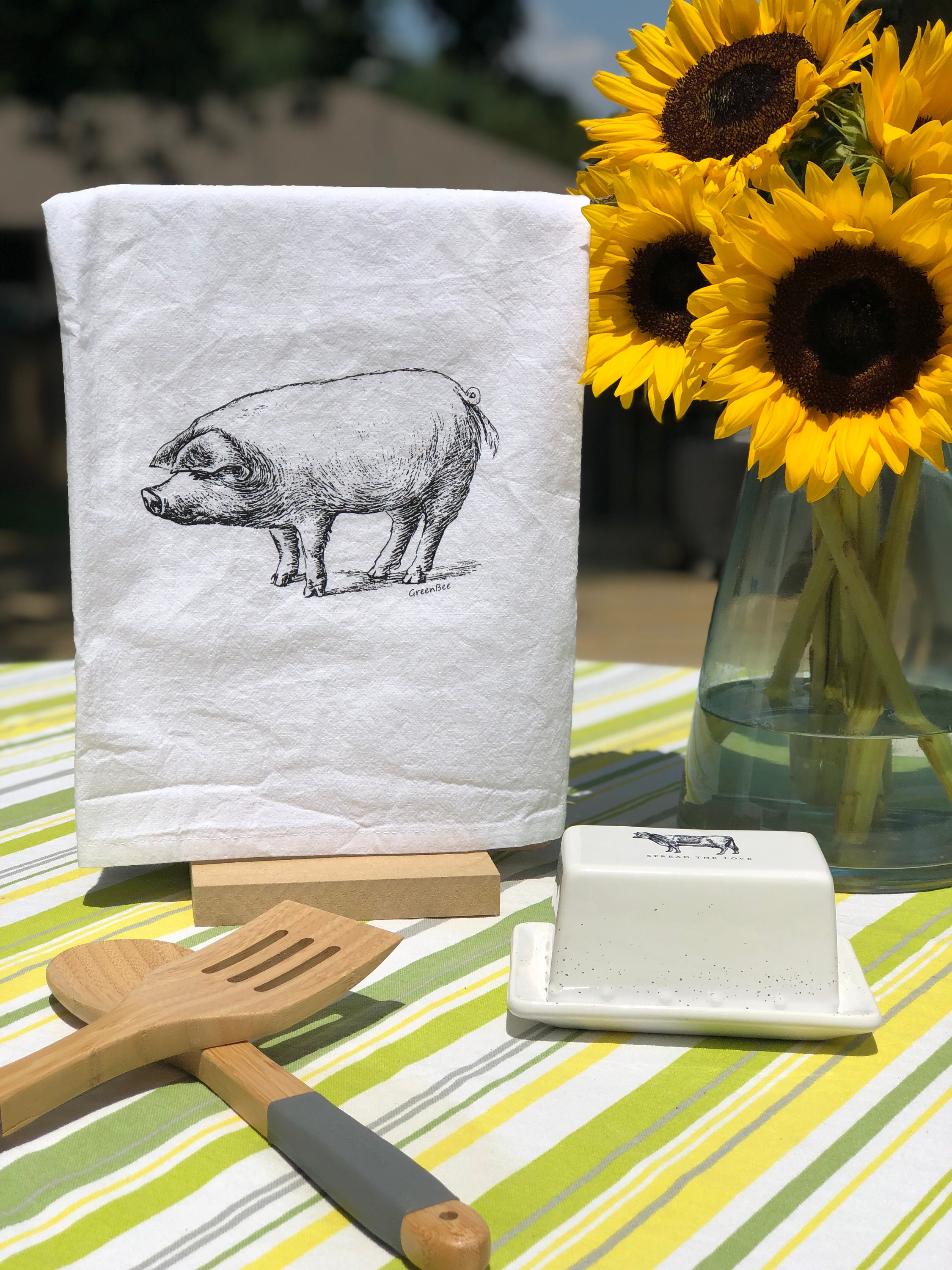 Pig Flour Sack Tea Towel | Etsy