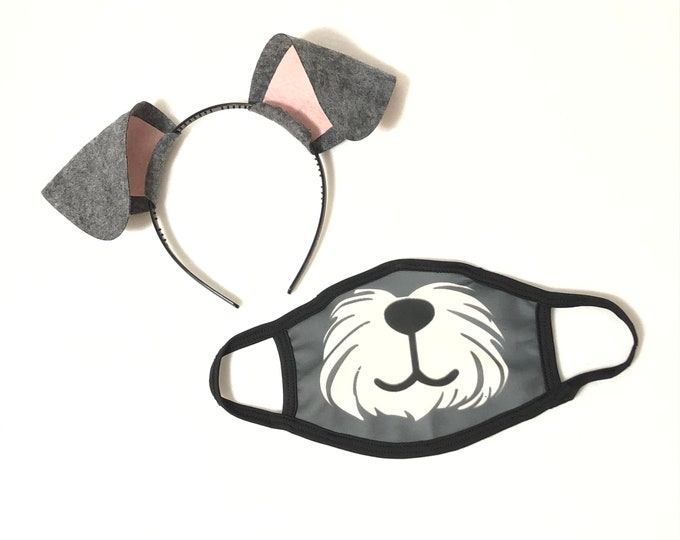 Dalmatian Face Mask Dog Ears Headband Tutu Tail Spots Dalmation Costume ...