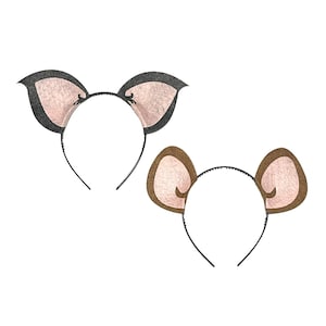 Mouse and or Cat Ears Tail Animal Headband Birthday Party Favor ...