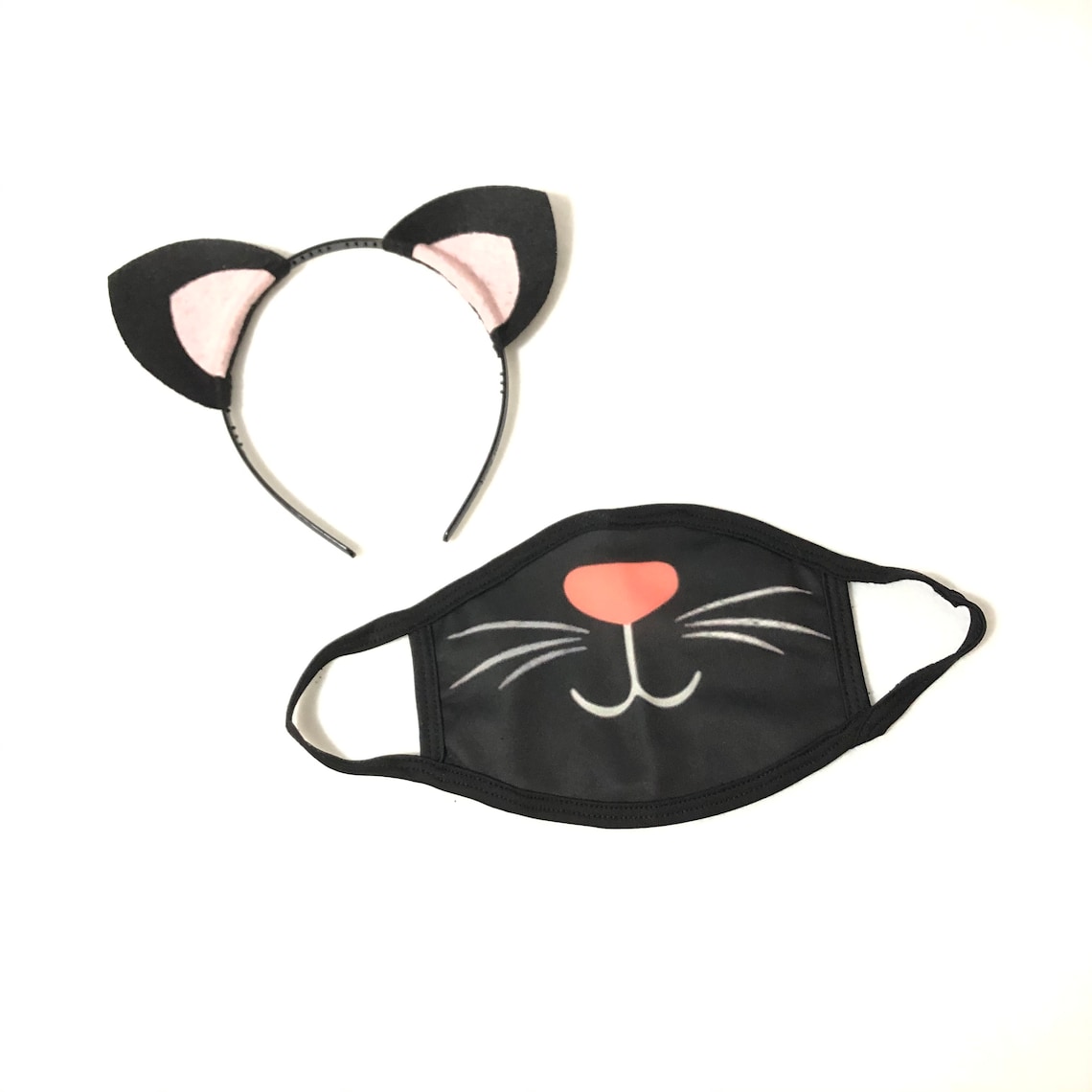 Kitty Cat Face Mask Nose and Mouth and Ears Clothe Facemask With Nose ...