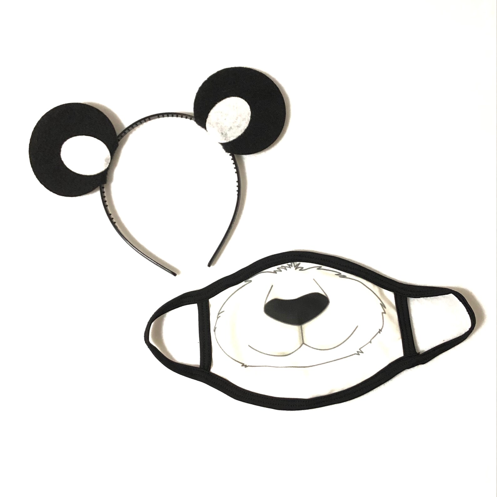 Panda Bear Face Mask Nose and Mouth and Ears Clothe Facemask With Nose ...