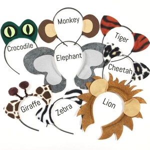 Wild Jungle Ear Headbands Safari Animals Theme Birthday Party Favors ...