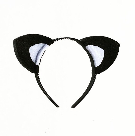Black and White Kitty Cat Ears Headband Birthday Party | Etsy
