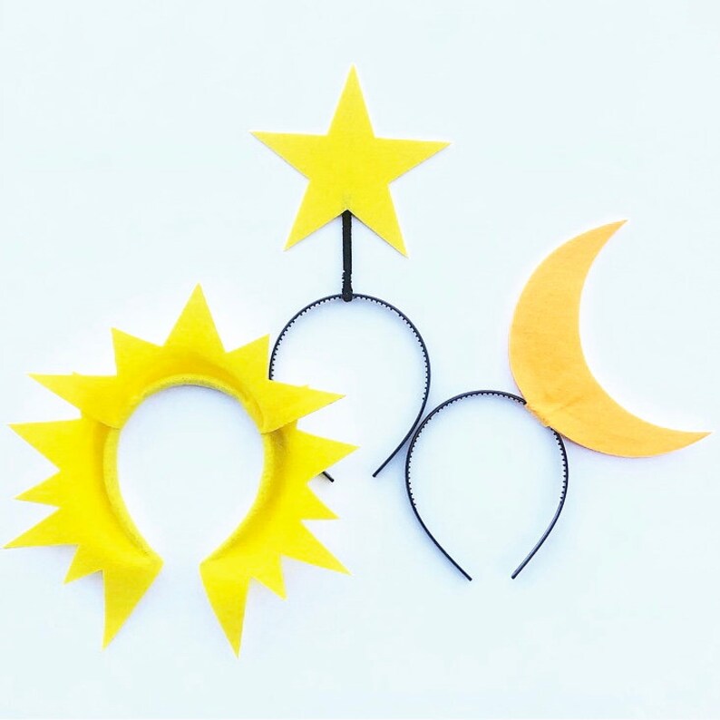 Sun Moon or Star Headbands Birthday Party Favors Supplies | Etsy