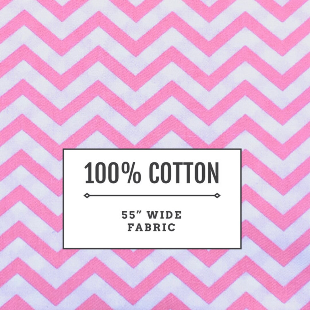 55” Width 100% Cotton Fabric Hot Pink Chevron Sold by the Yard or 5 ...