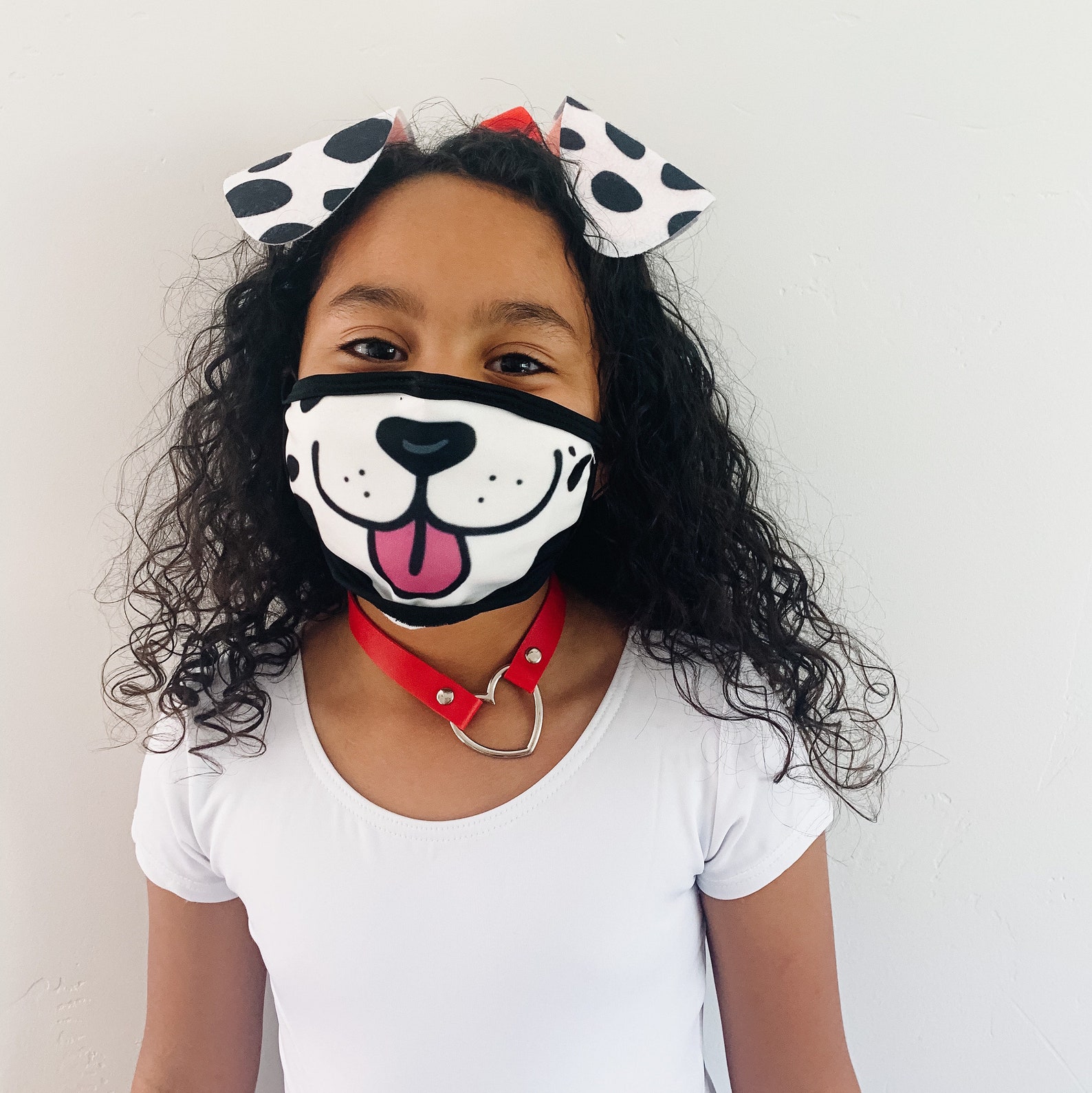 Dalmatian Face Mask Dog Ears Headband Tutu Tail Spots - Etsy