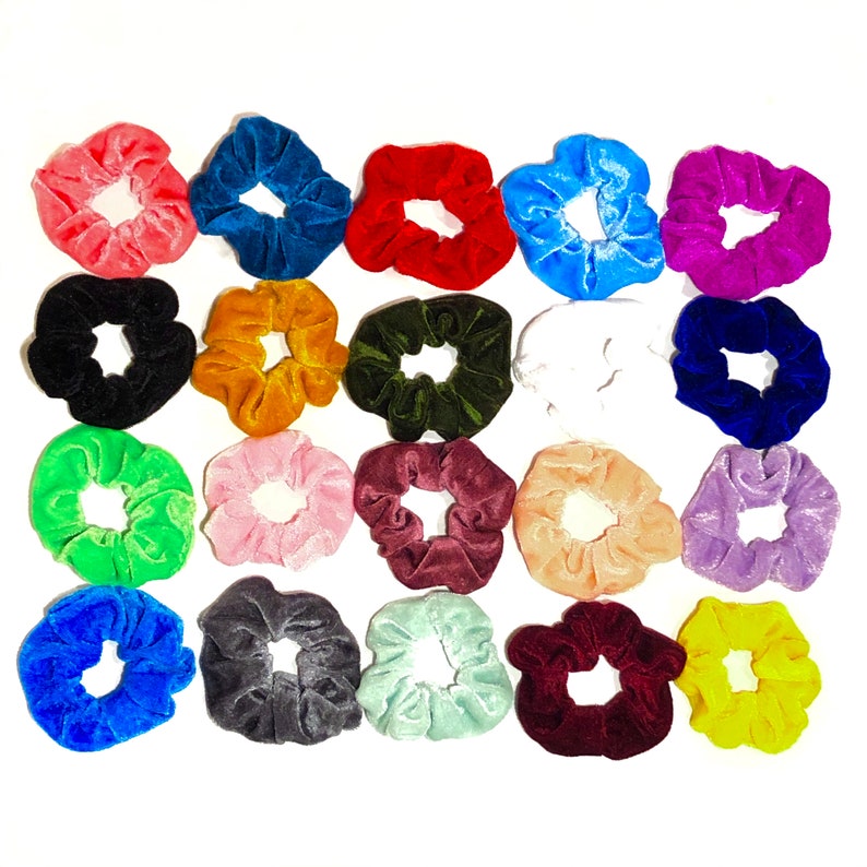Velvet Scrunchies Hair Accessories Colorful Assortment of Ponytail ...