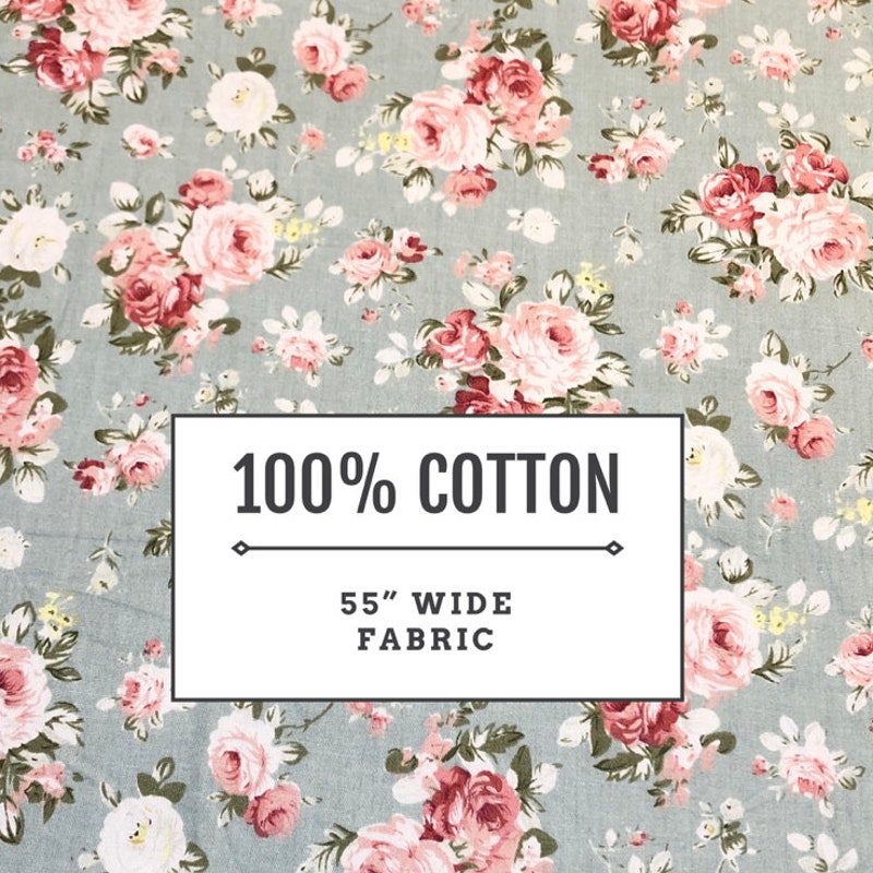 Rose Cotton Fabric - Etsy