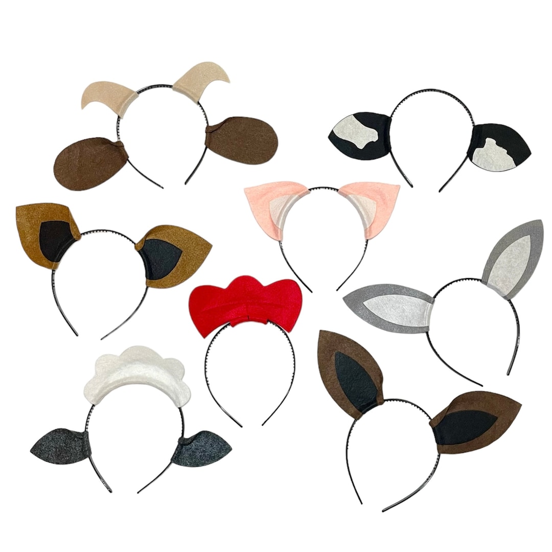 Farm Birthday Party Favors Barnyard Animal Ear Headbands Photo Booth ...