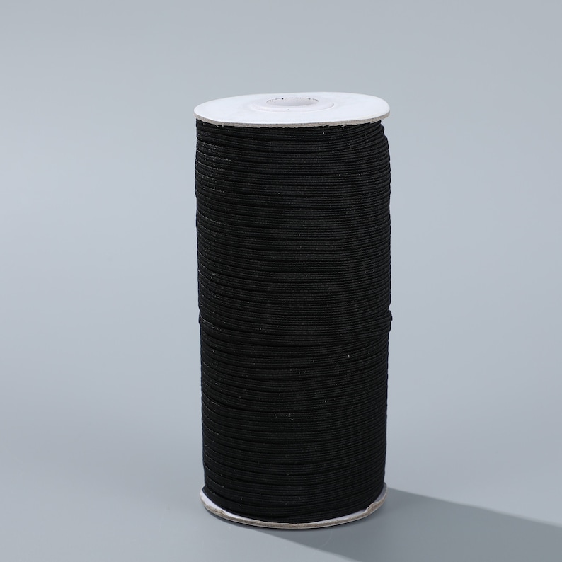 1/8” 3mm Black Braided Elastic Roll Spool for Headbands Bulk Wholesale ...